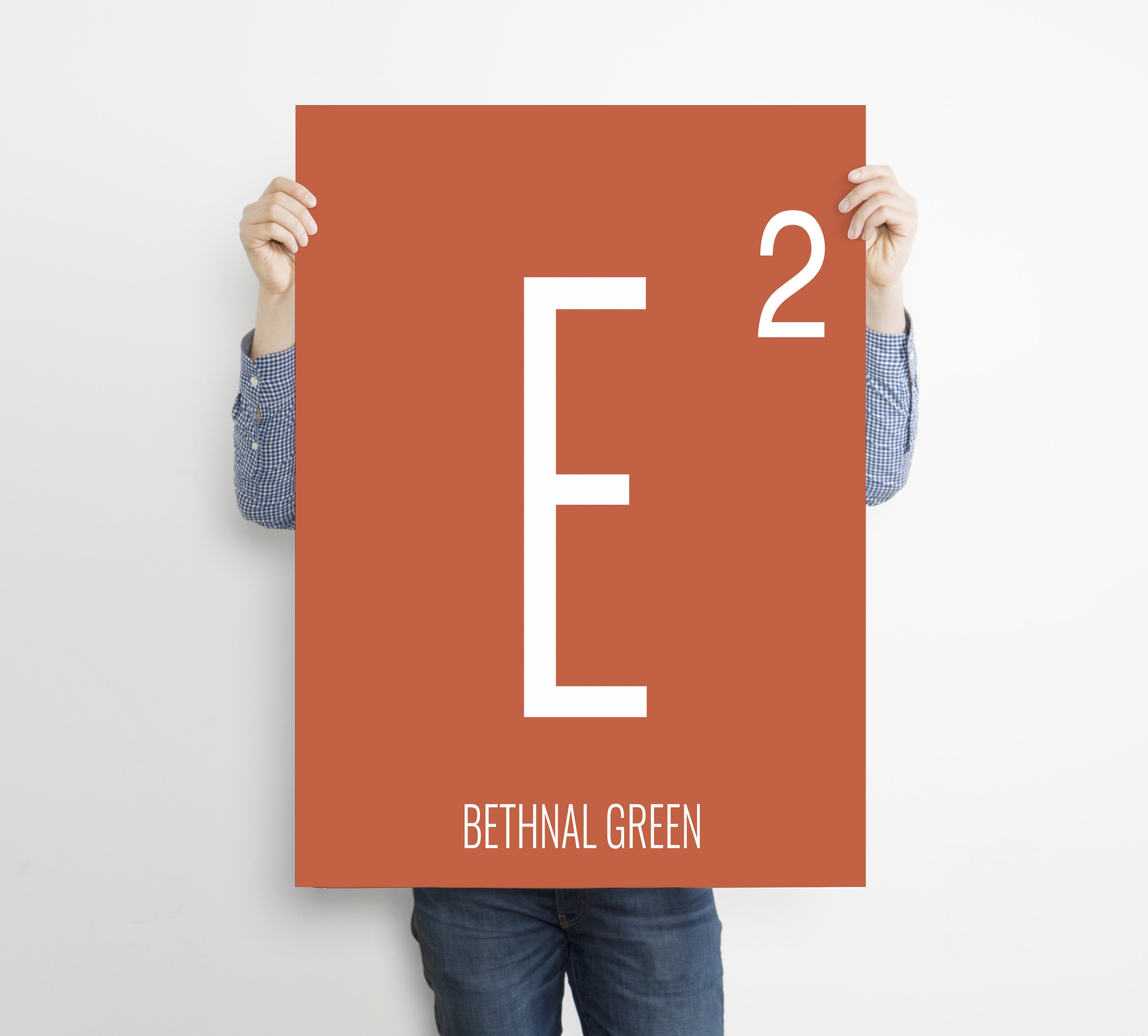 E2 Bethnal Green Station Poster Red. Art Print E2 Postcode - Etsy