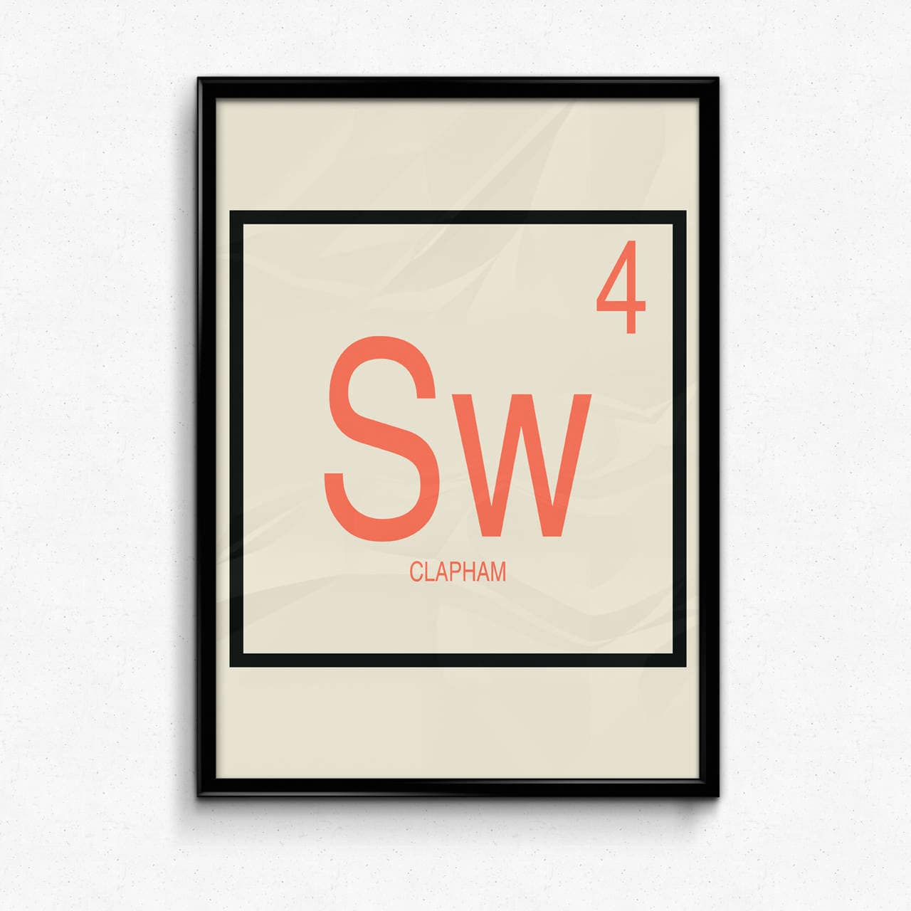 Clapham Print SW4 Postcode Art Print London SW4 Postcode - Etsy