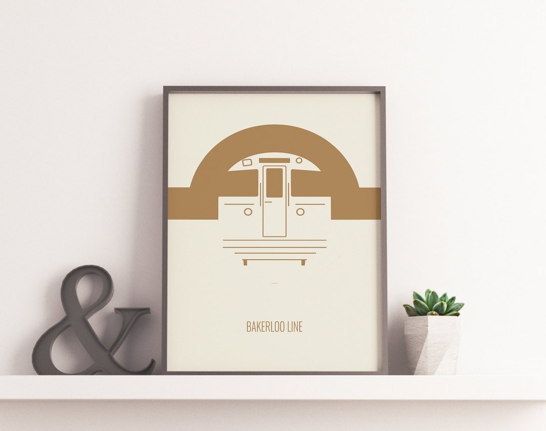 Bakerloo Line Print Brown, London Underground Poster, Train Poster ...