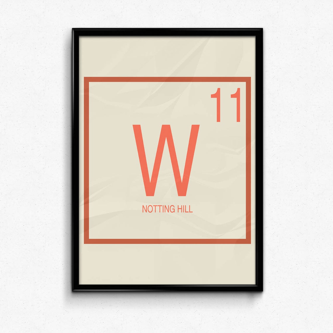 Notting Hill Art Print, W11 Postcode Art Print, London Print, London ...