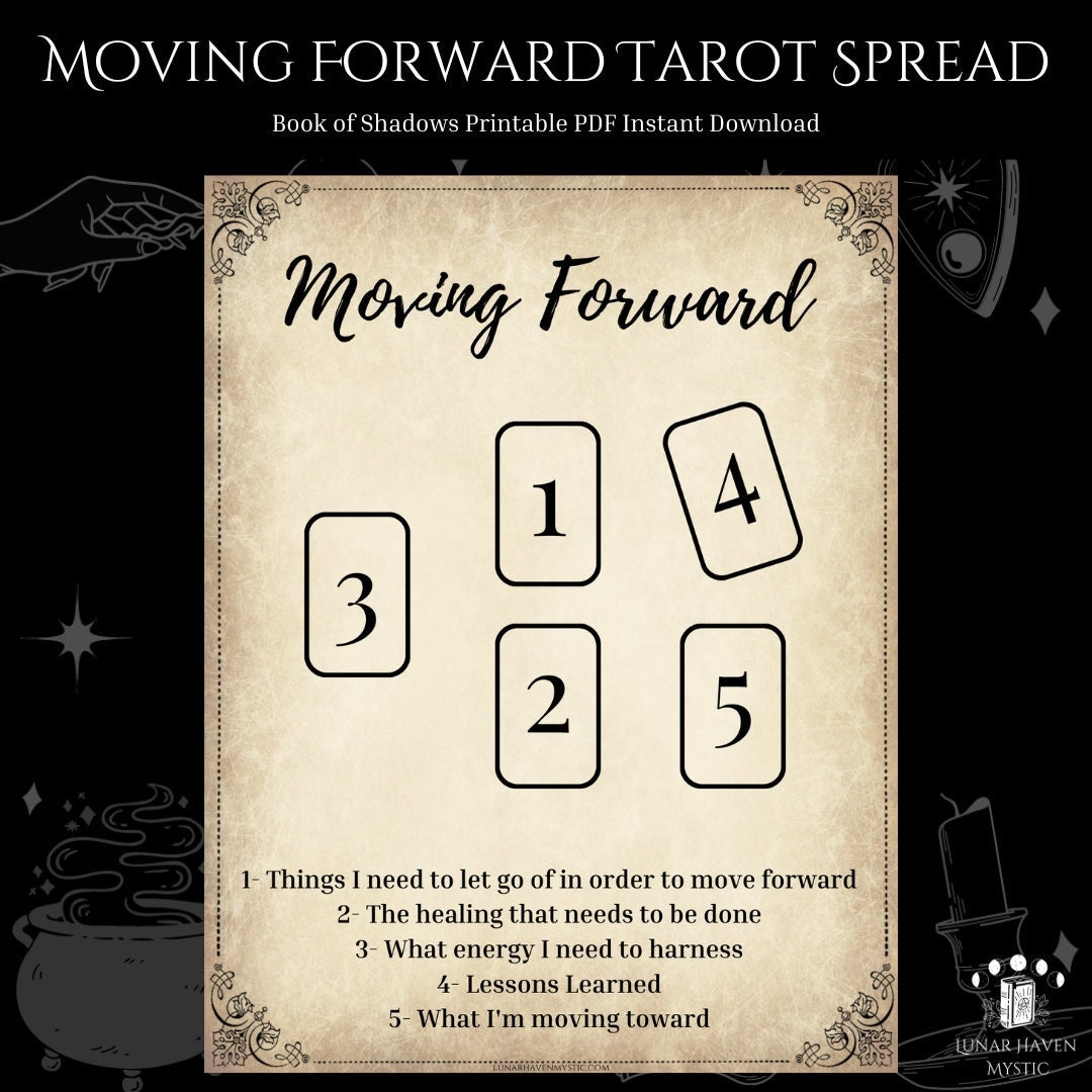 Moving Forward Tarot Spread Book of Shadows Page Printable, Grimoire ...