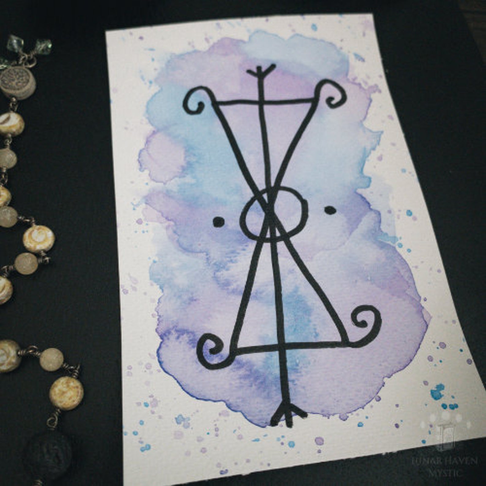 Sigil Art Calming and Peace 4x6, Hand Painted Art, Sigil Spell ...