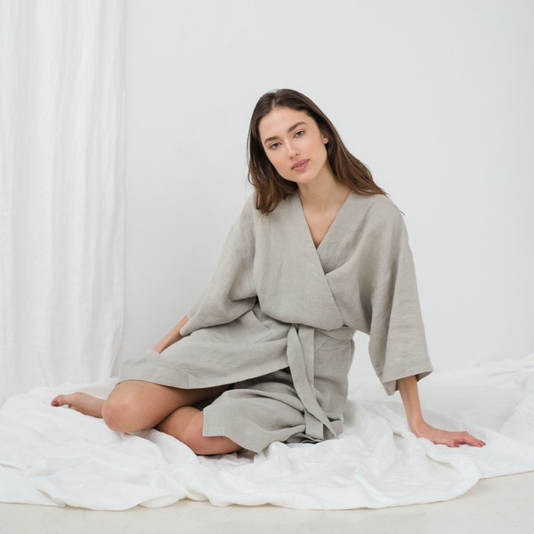 Linen Robe - Etsy