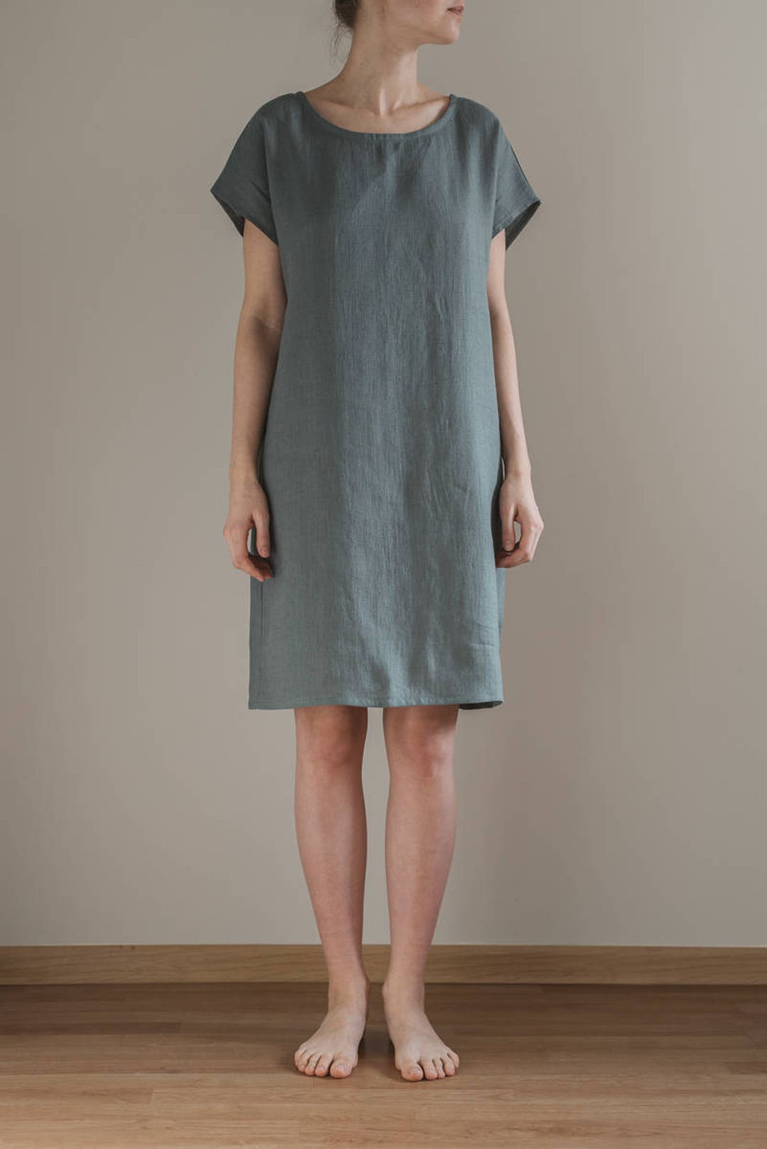 Linen Shift Dress - Soft Linen Dress - Midi Dress - Linen Summer Dress ...
