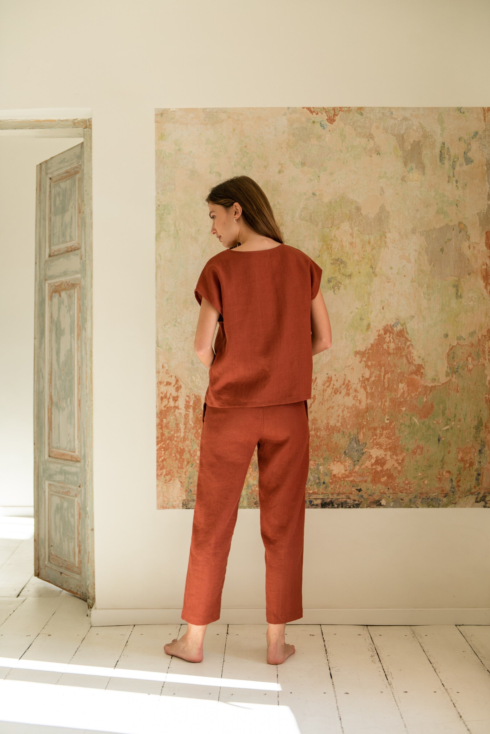 Linen Pajamas Women Linen Pajama Set Women's Sleepwear - Etsy Singapore