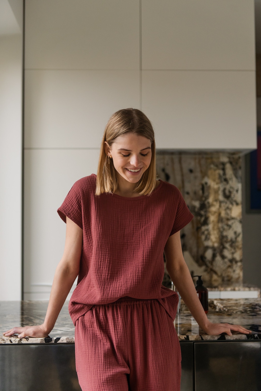 Pajamas for Women - Organic Cotton Pajama Set - Muslin Sleepwear ...