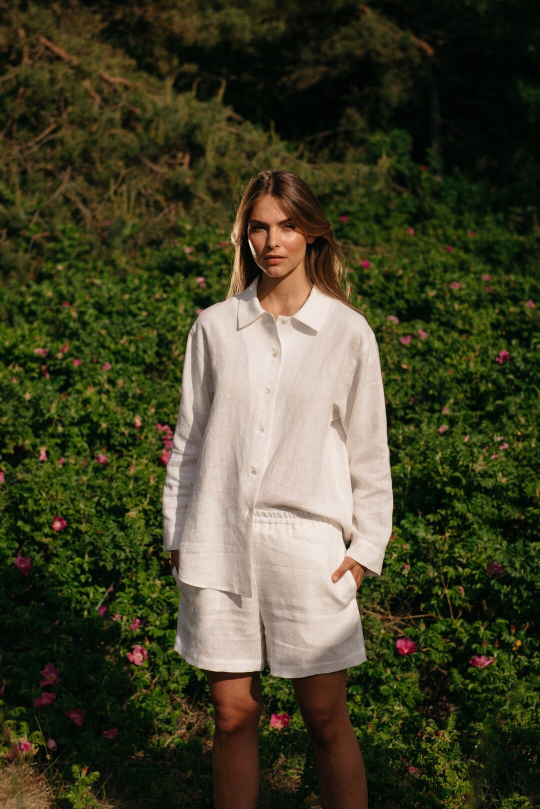 Linen Matching Set, Two Piece Suit Women, White Summer Outfit ...