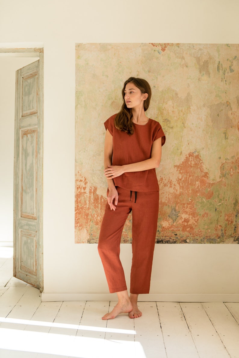 Linen Pajamas Women - Linen Pajama Set - Women's Sleepwear - Linen ...