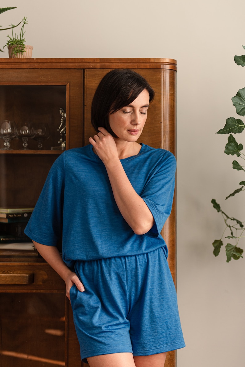 Merino Wool Pajamas for Women Wool Pyjamas Short Pajama - Etsy