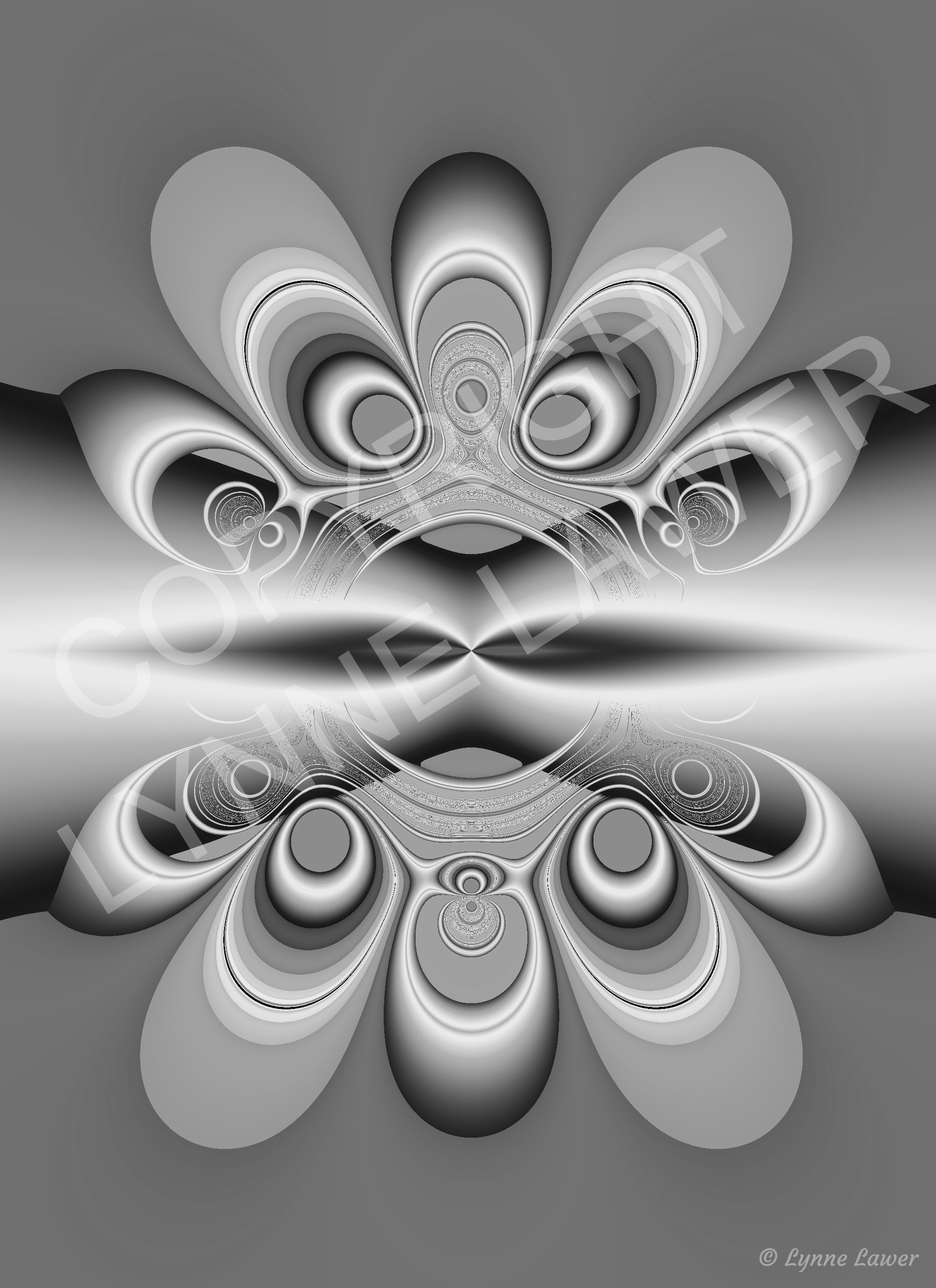 Icy Lace Printable Greyscale Fractals | 5 Different Fractals ...