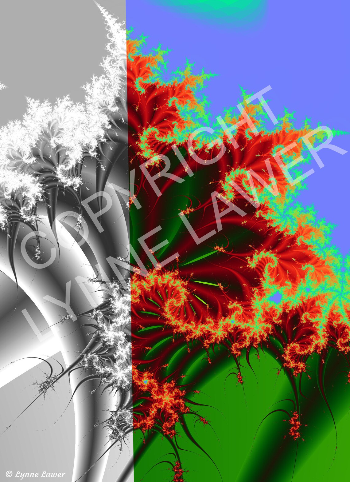 Decadence Tree Printable Greyscale Fractals 5 Different Fractals ...