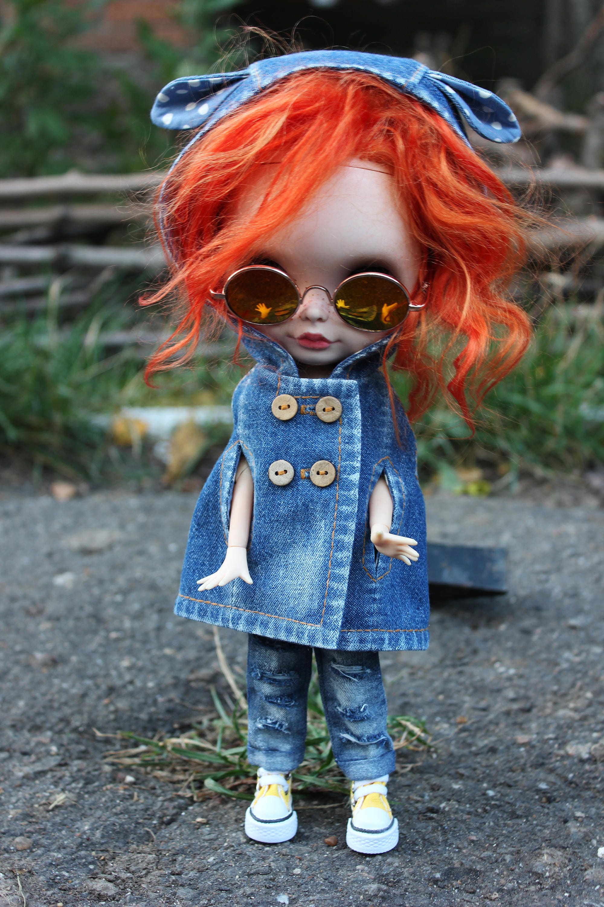 Blythe Denim Cape Blythe Denim Cloak Blythe Clothes | Etsy