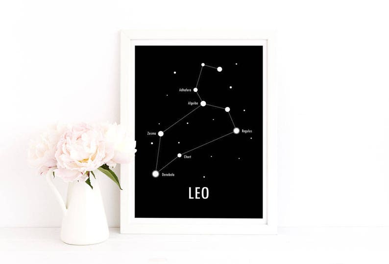 Leo Poster / Constellation Poster / Star Sign / Zodiac Print ...