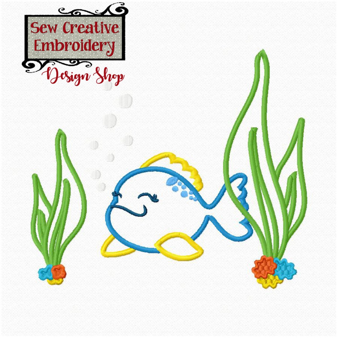 Fish Bowl Applique Design Set - Fish Applique Design, Fishbowl Applique ...