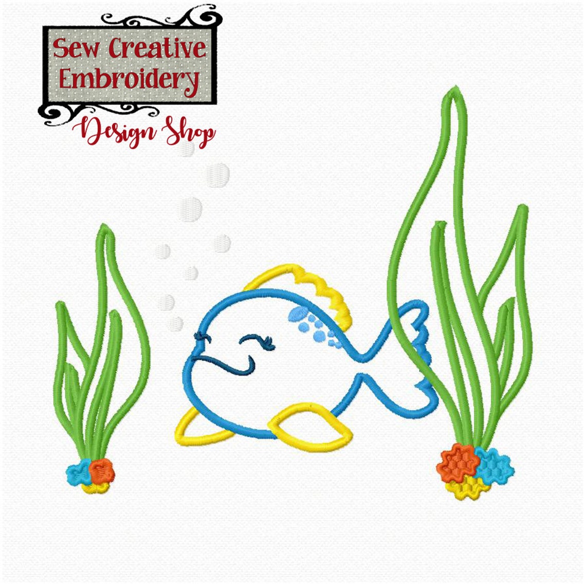 Fish Bowl Applique Design Set Fish Applique Design Fishbowl - Etsy