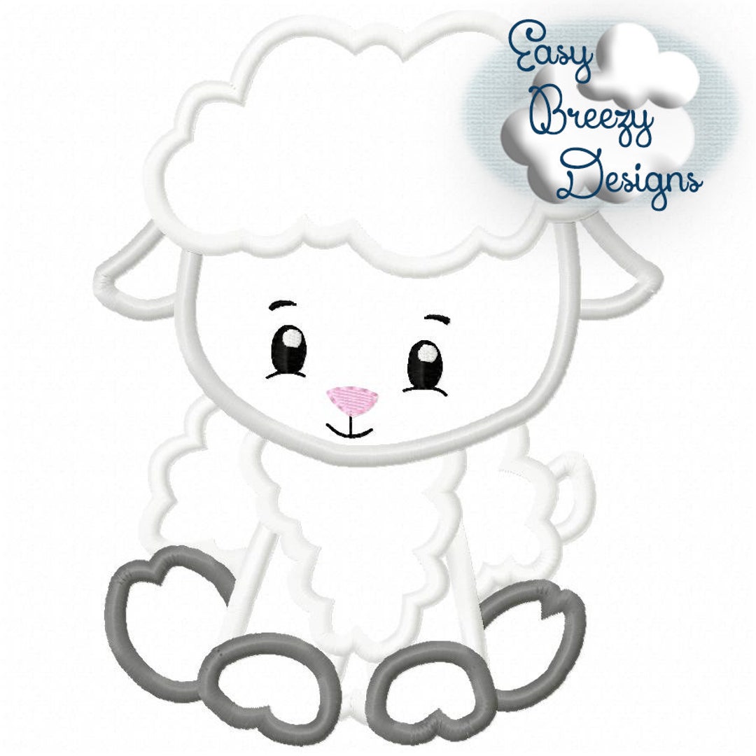 Little Lamb Embroidery File, Little Boy Lamb, Lamb Applique, Spring ...