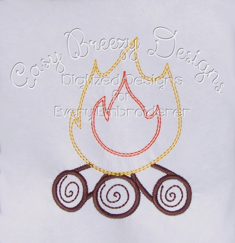 Campfire Applique Design Raggy Applique Design Fire - Etsy