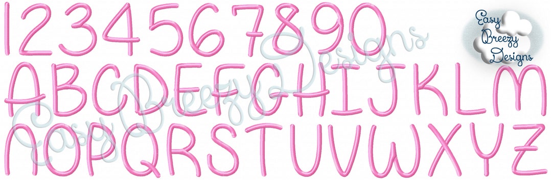 Beary Loved Embroidered Font Embroidered Alphabet, Letters & Numbers ...