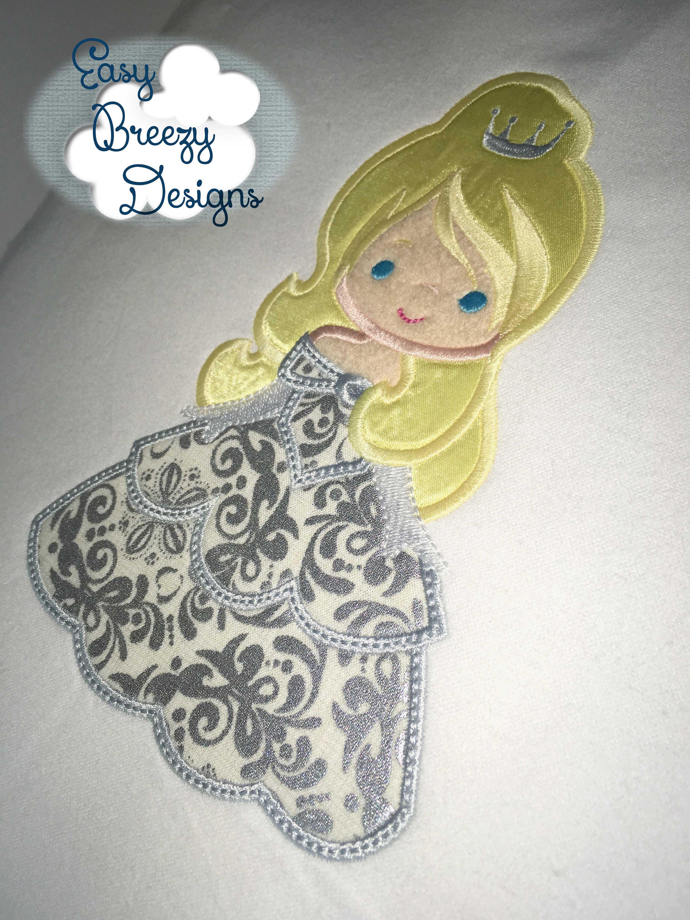 Princess 3 Applique Design, Princess Life, Fairy Tale Applique Design ...