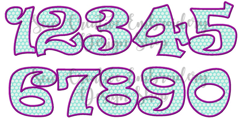 Funky Applique Number Set No Other Alphabets or Files | Etsy