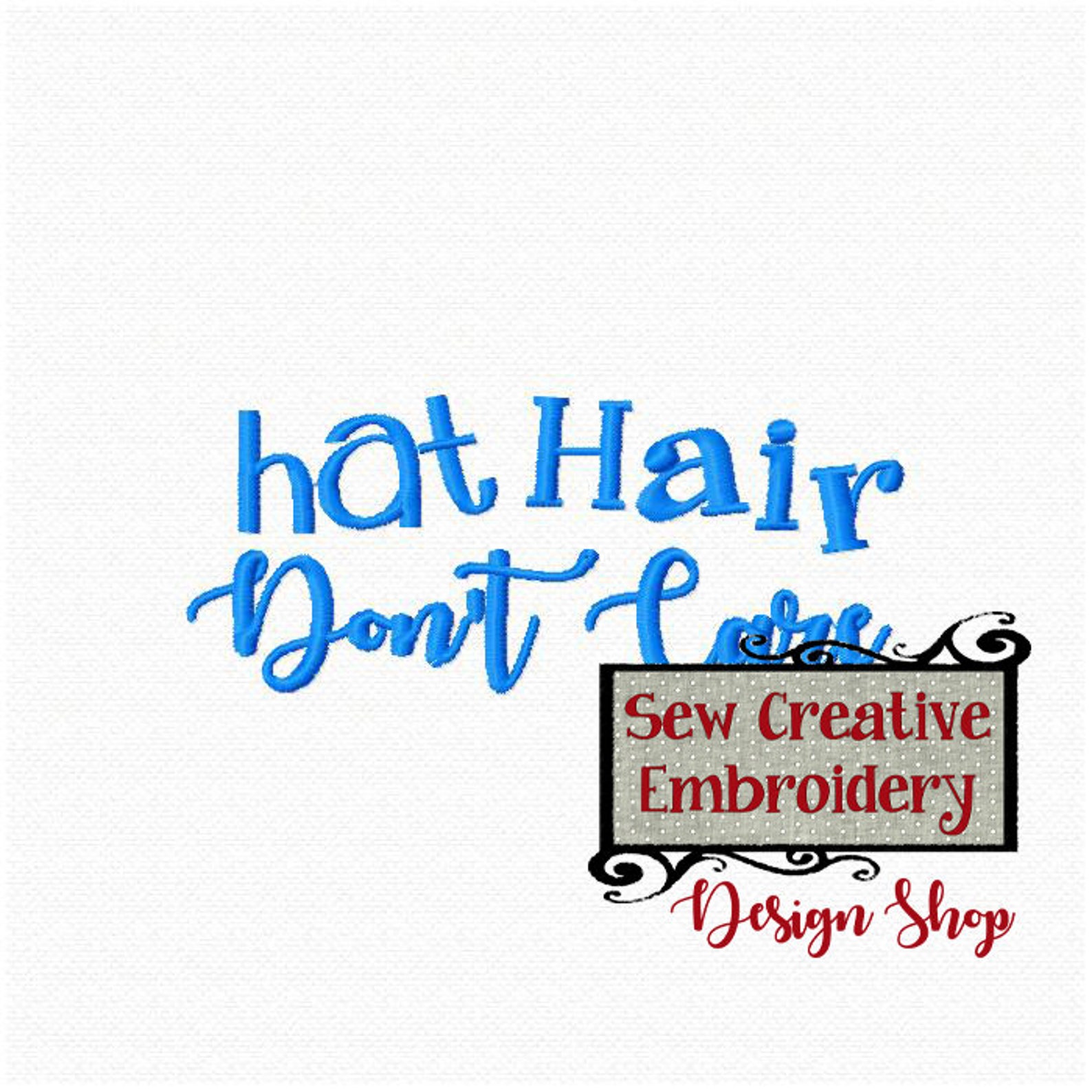 Messy Hair Embroidery Design Hat Hair Embroidery Design Boat - Etsy