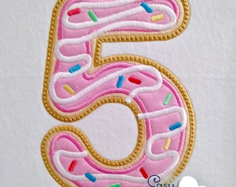 Donut Applique Alphabet Donuts With Sprinkles Applique | Etsy