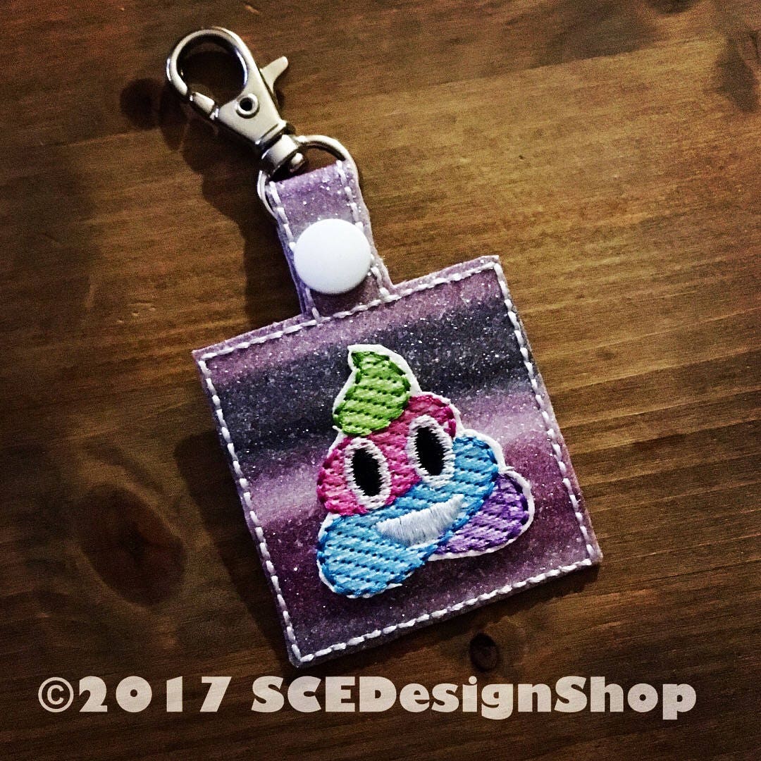ITH Emoji Rainbow Poop Key Fob Design, Emoji Rainbow Poop Feltie ...