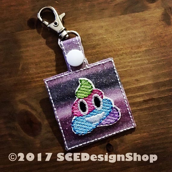 ITH Emoji Rainbow Poop Key Fob Design Emoji Rainbow Poop | Etsy