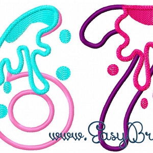 Get Slimed Number Set Applique Files, Slime Applique, Number Paint ...