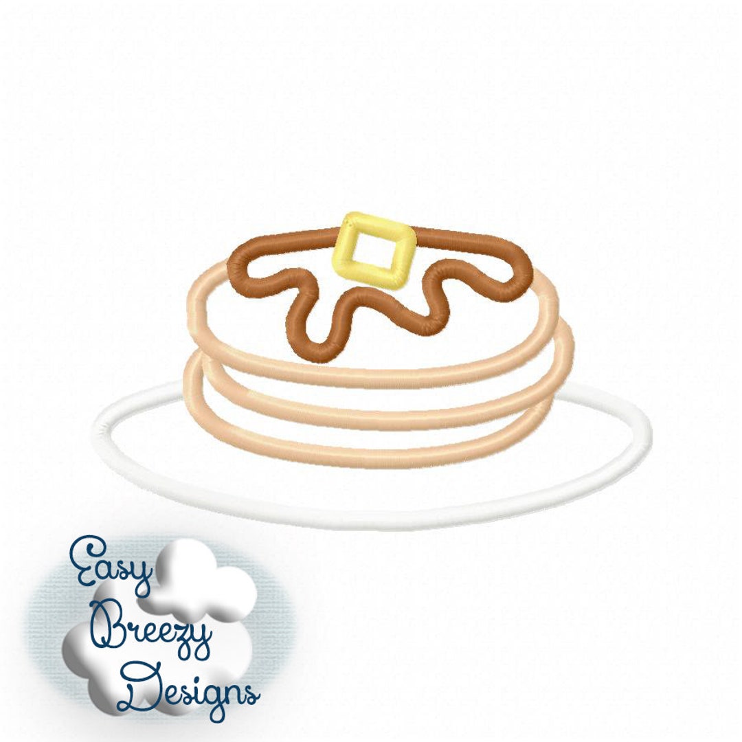 Pancake Plate Applique Design, Plate of Pancakes, Pancake Design ...