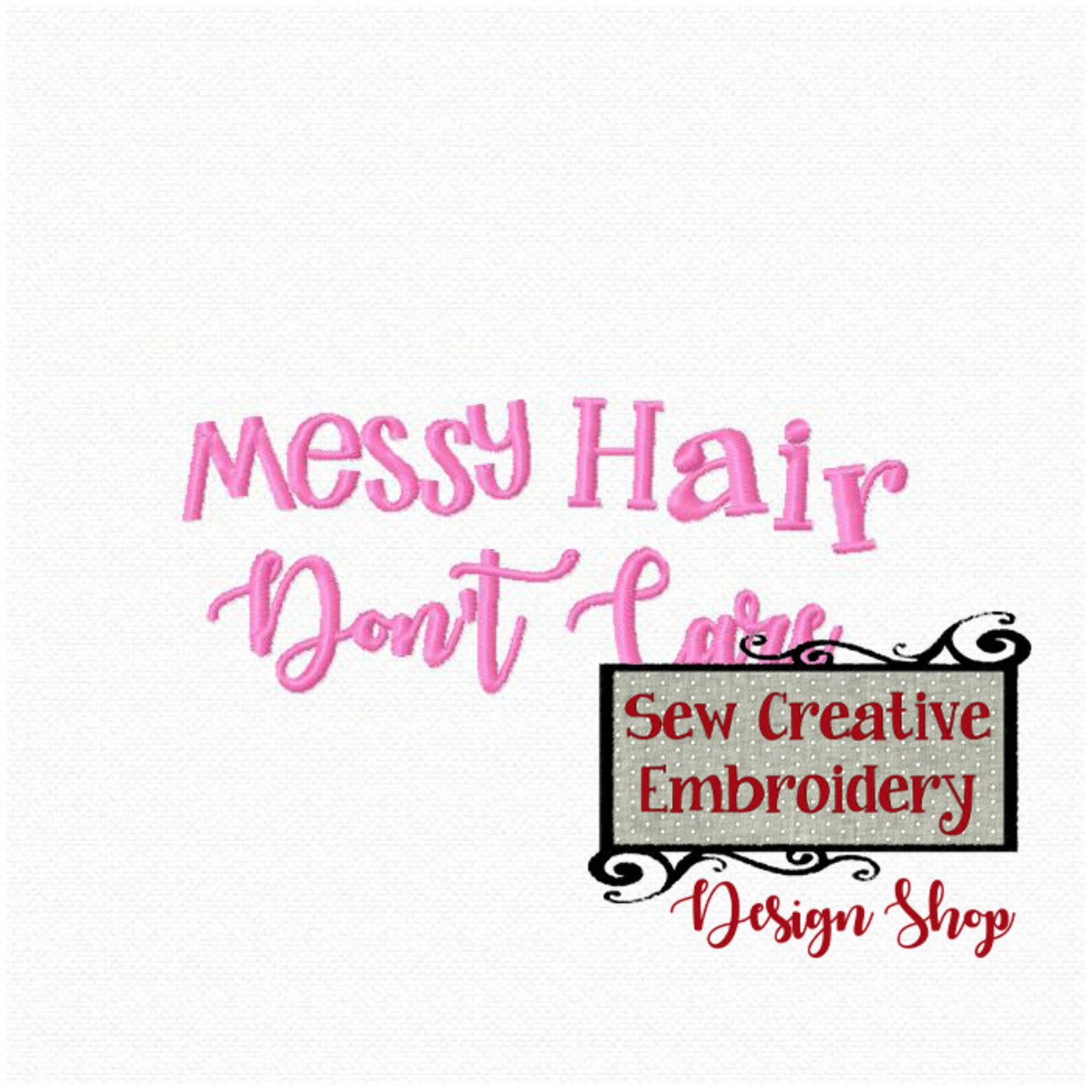 Messy Hair Embroidery Design Hat Hair Embroidery Design Boat - Etsy