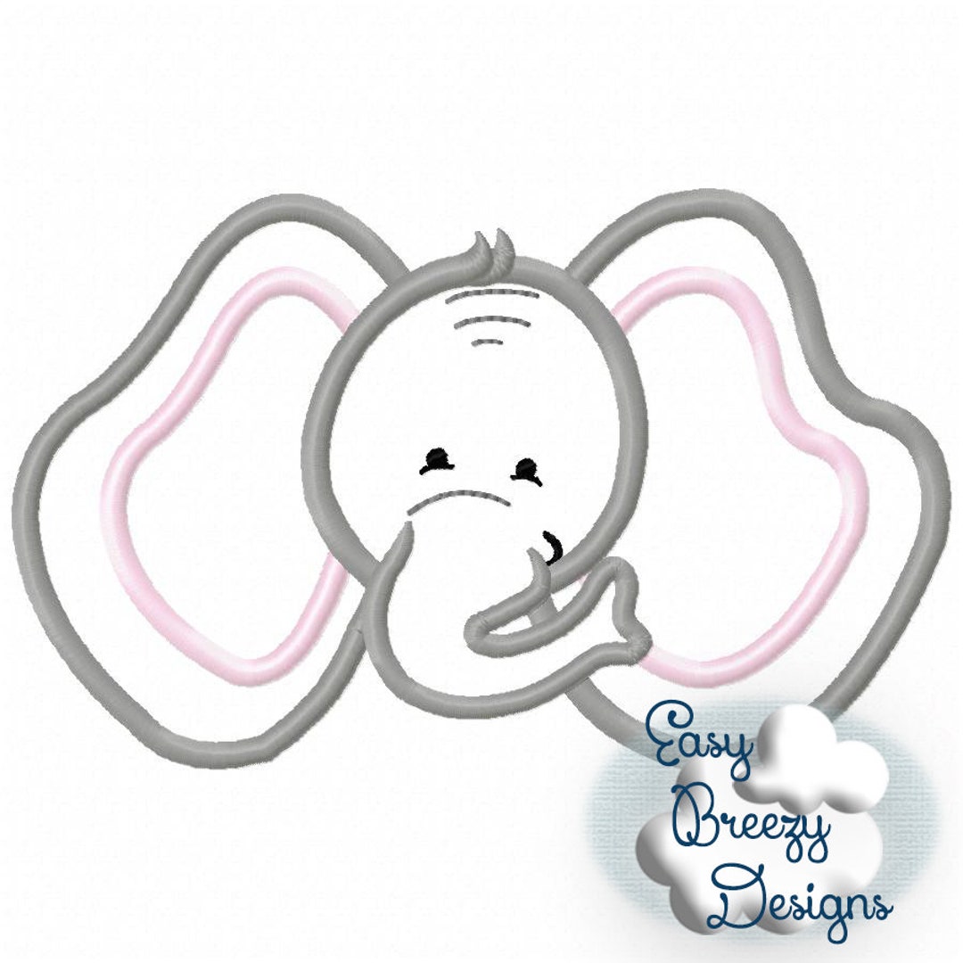 Big Ear Elephant Applique Design, Circus Elephant Applique, Baby ...