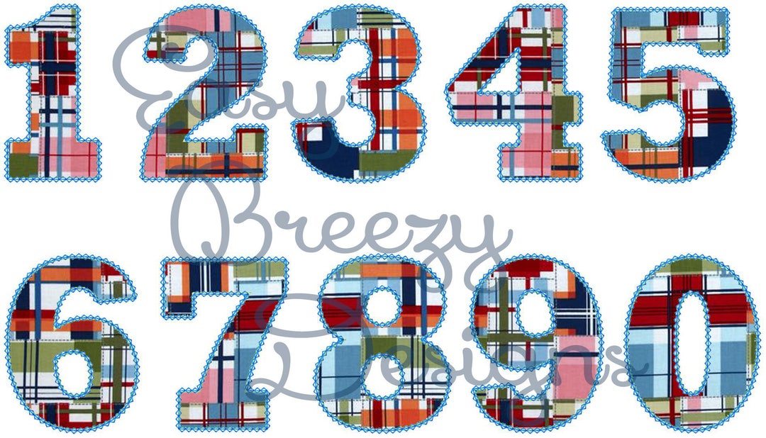 Jesse Numbers - Vintage Applique Numbers - No Other Lettering Included ...