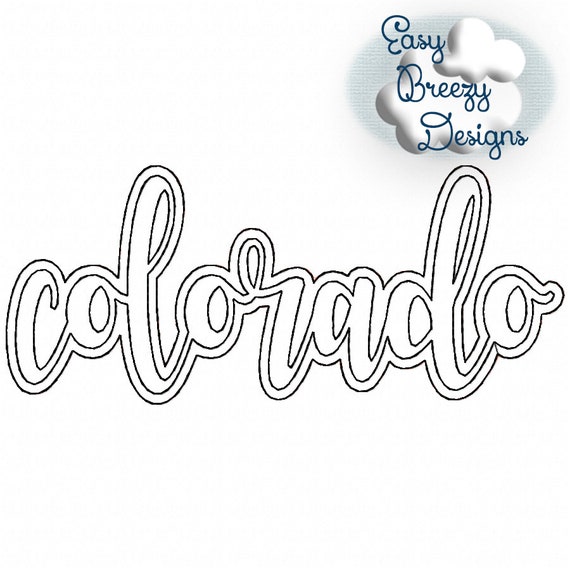 Script Colorado Outline Applique Lowercase Colorado Raggy | Etsy