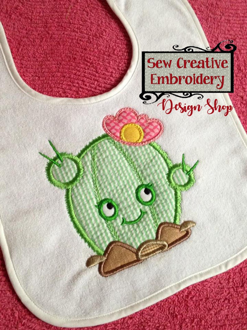 Lovely Cactus Applique Design, Two Versions, Three Sizes Each, Flower ...
