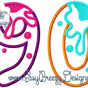 Get Slimed Number Set Applique Files, Slime Applique, Number Paint ...