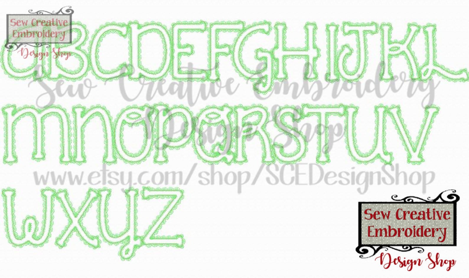 Lacey Applique Alphabet Set, Applique Design, Embroidery Alphabet Font ...