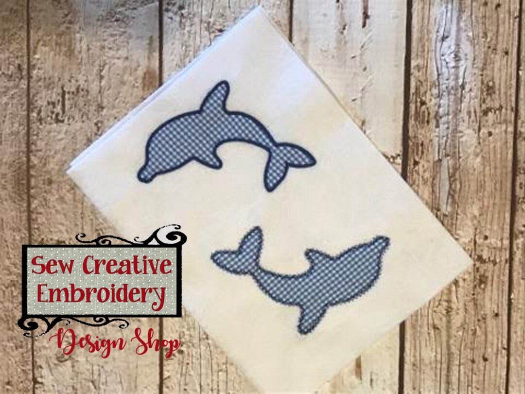 Dolphin Applique Design Summer Applique Design Ocean - Etsy