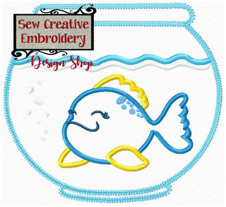 Fish Bowl Applique Design Set - Fish Applique Design, Fishbowl Applique ...