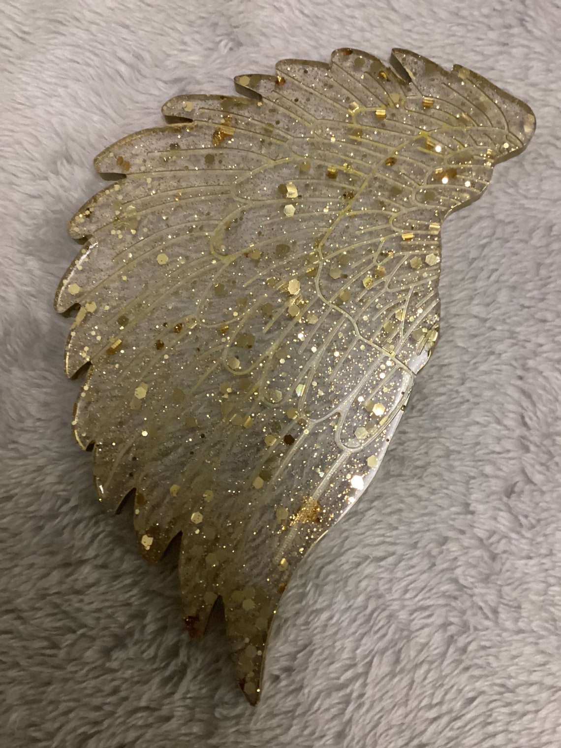 Epoxy Angel Wings Coasters in Clear With Chunky Gold Glitter - Etsy