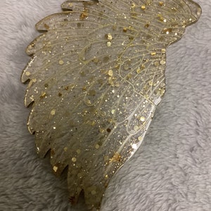 Epoxy Angel Wings Coasters in Clear With Chunky Gold Glitter - Etsy