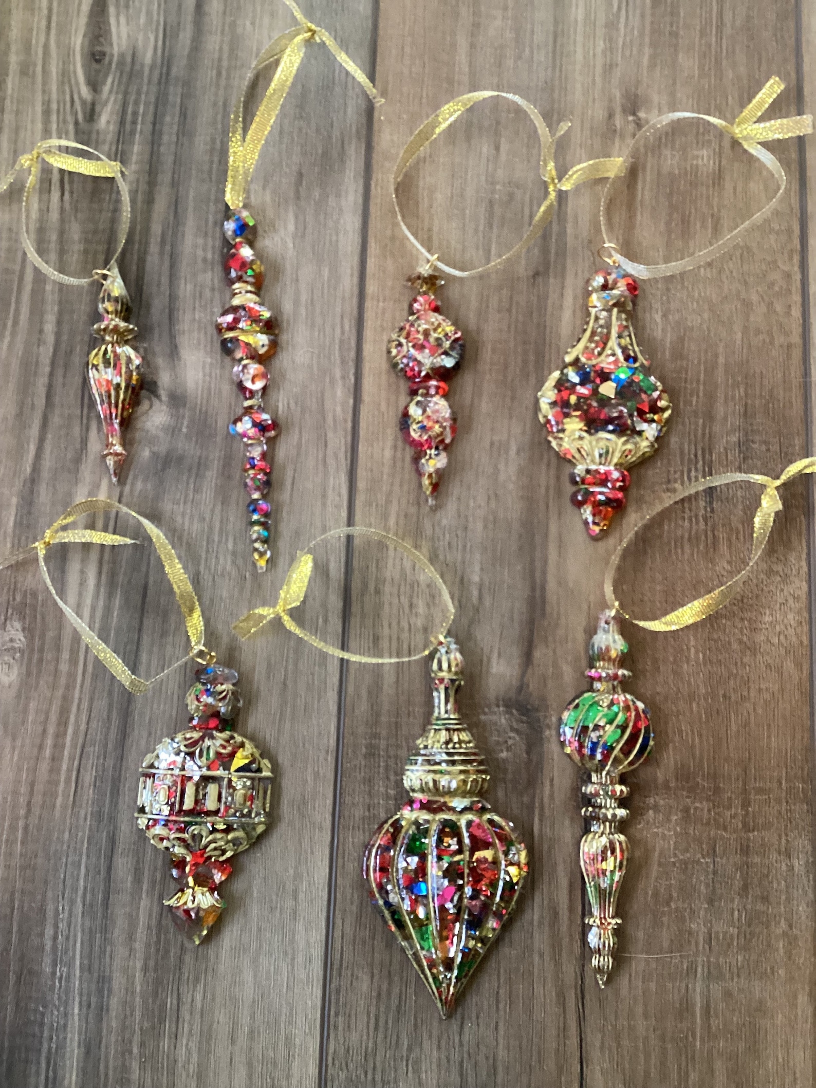 Handmade Victorian Style Christmas Tree Ornaments in Multi Colored ...