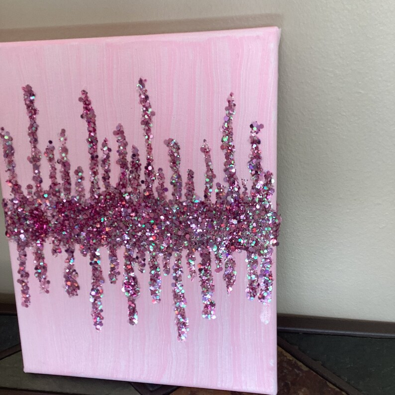 Wall Art, 8 X 10 Light Pink Background With Dark Pink Crystals and ...