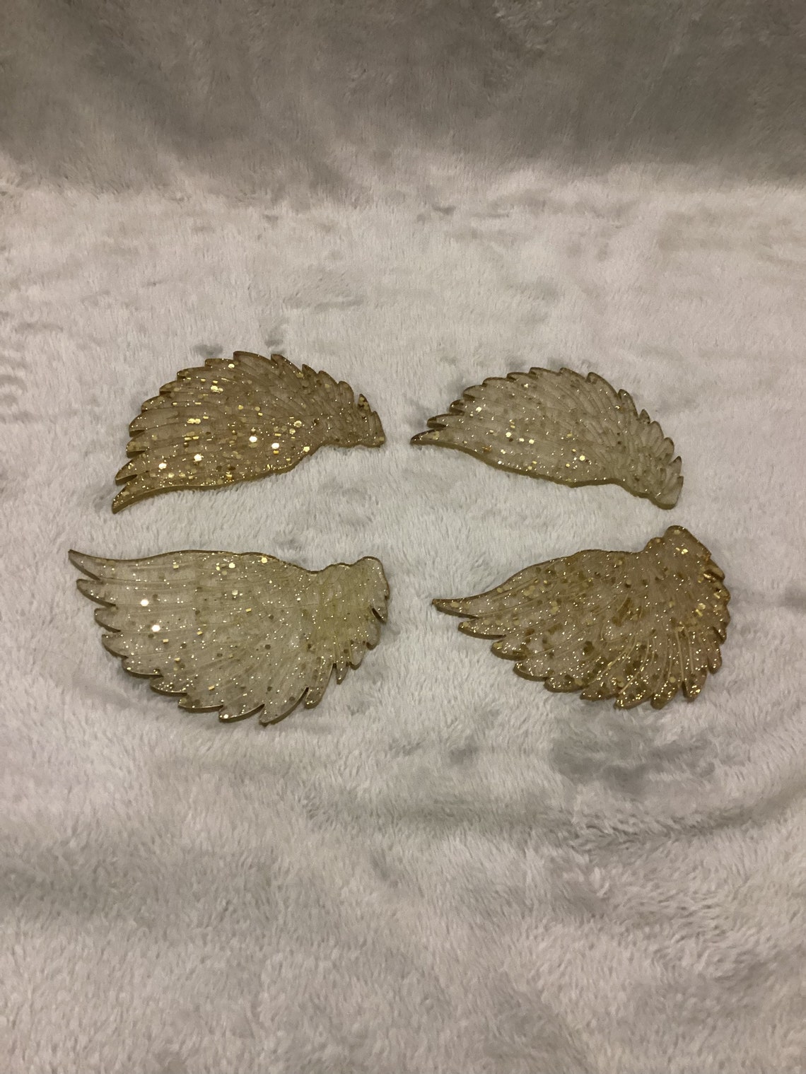 Epoxy Angel Wings Coasters in Clear With Chunky Gold Glitter - Etsy