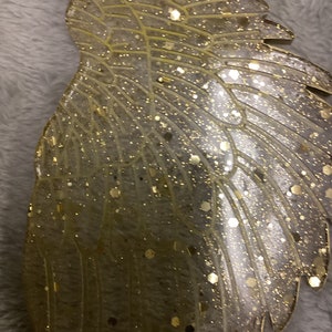 Epoxy Angel Wings Coasters in Clear With Chunky Gold Glitter - Etsy