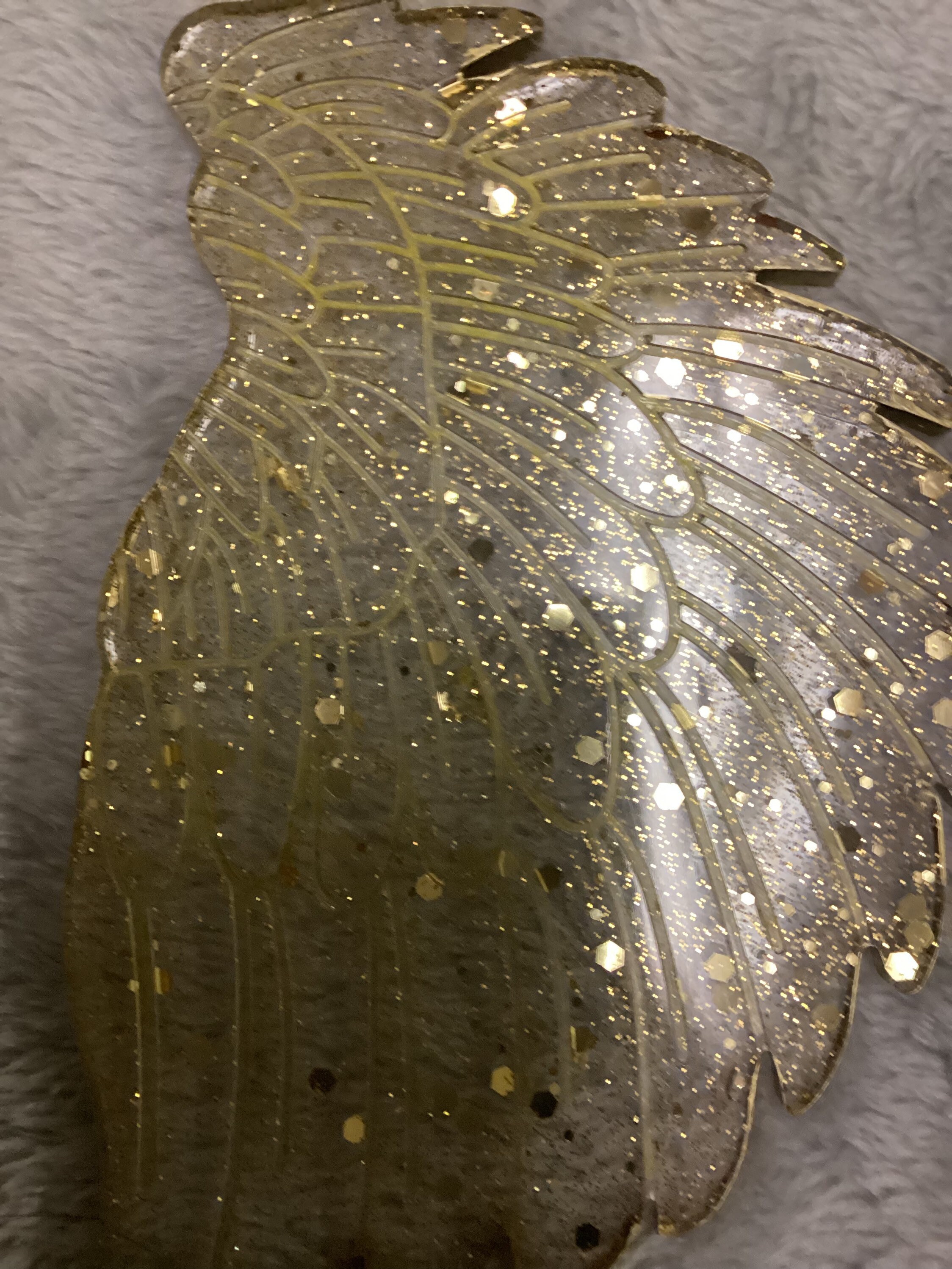 Epoxy Angel Wings Coasters in Clear With Chunky Gold Glitter - Etsy