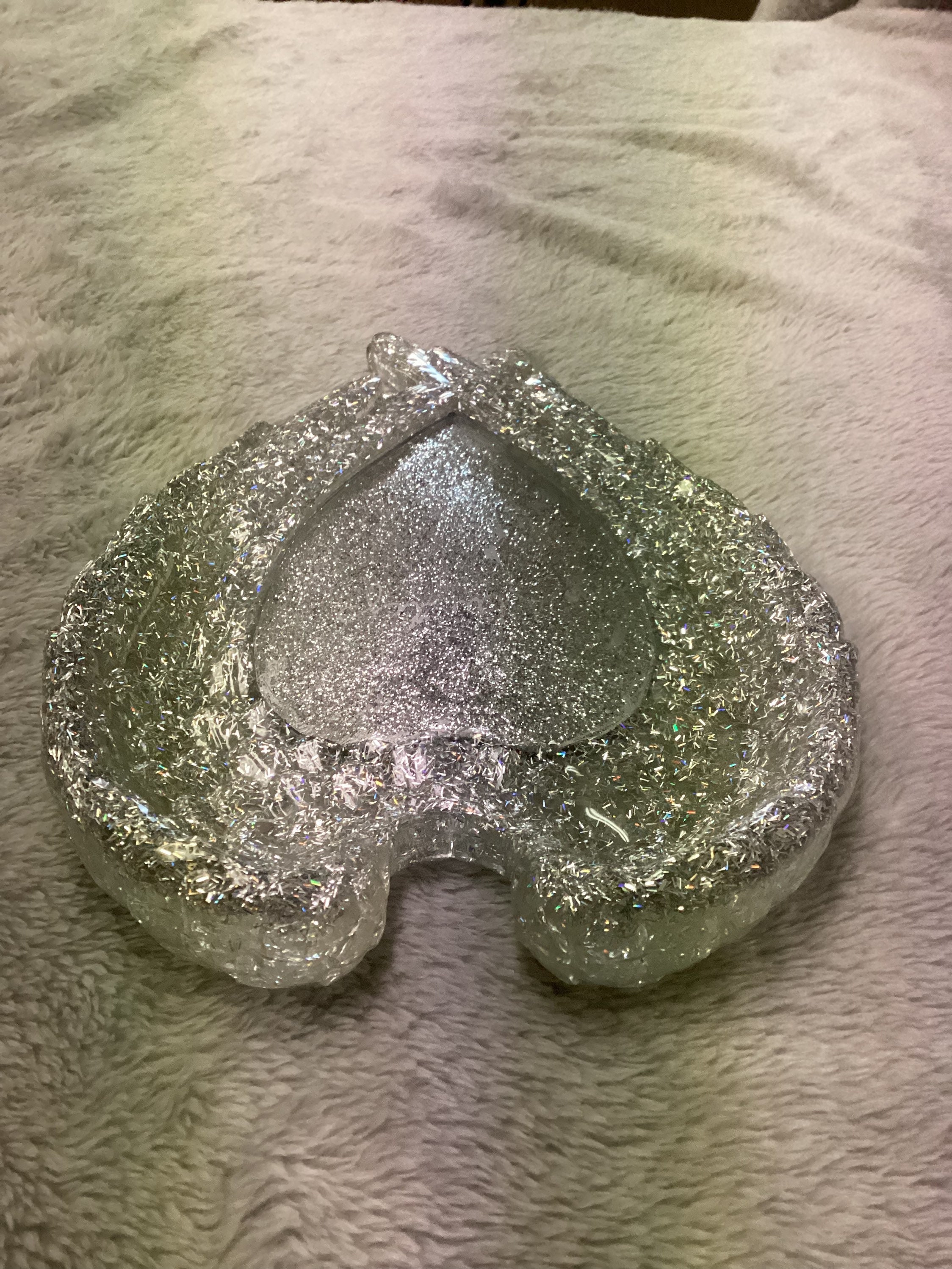 Angel Wings Trinket Tray With Chunky and Fine Silver Glitter - Etsy