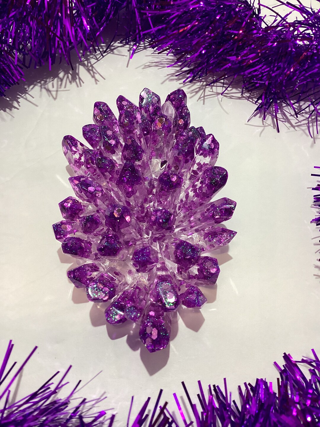 Large Decorative Crystal Cluster Handmade Out of Epoxy in Clear and ...
