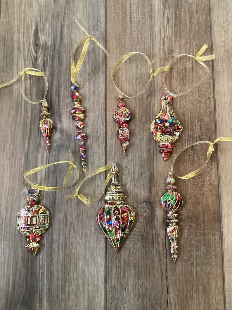 Handmade Victorian Style Christmas Tree Ornaments in Multi Colored ...