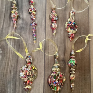 Handmade Victorian Style Christmas Tree Ornaments in Multi Colored ...
